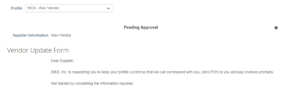 Filling out the Vendor Update Form - Coupa for Vendors